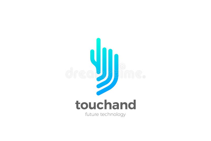 Hand Touch Finger Logo Click Press Touchscreen App Vector Design ...