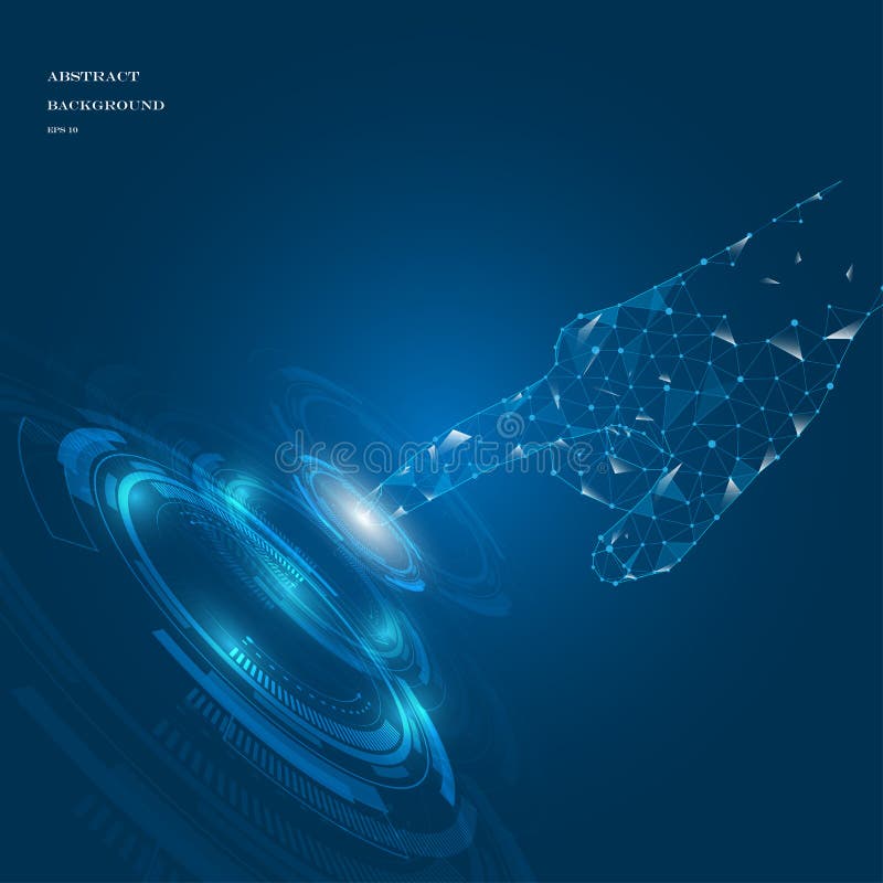 Hand Touch the Future Abstract Background Innovation Concept Vector ...