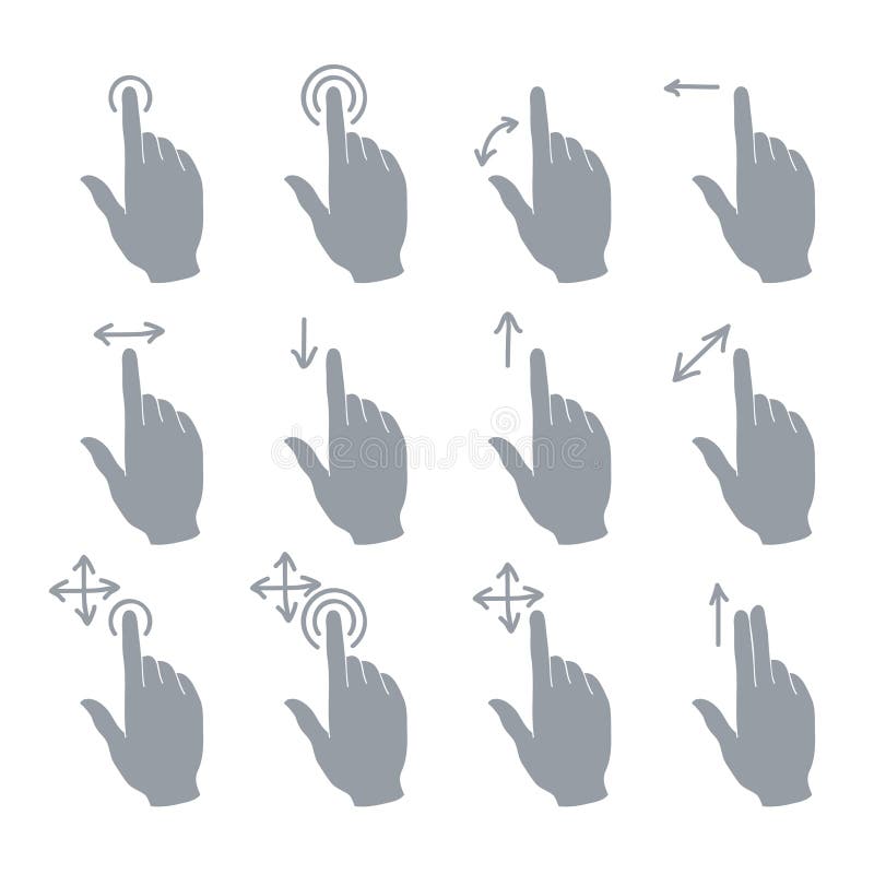 Hand Touch Gesture. Vector stock vector. Illustration of slide - 84827252