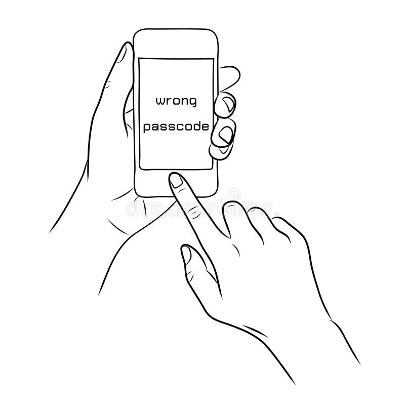 Hand Touch the Home Button on Smart Phone Stock Vector - Illustration ...