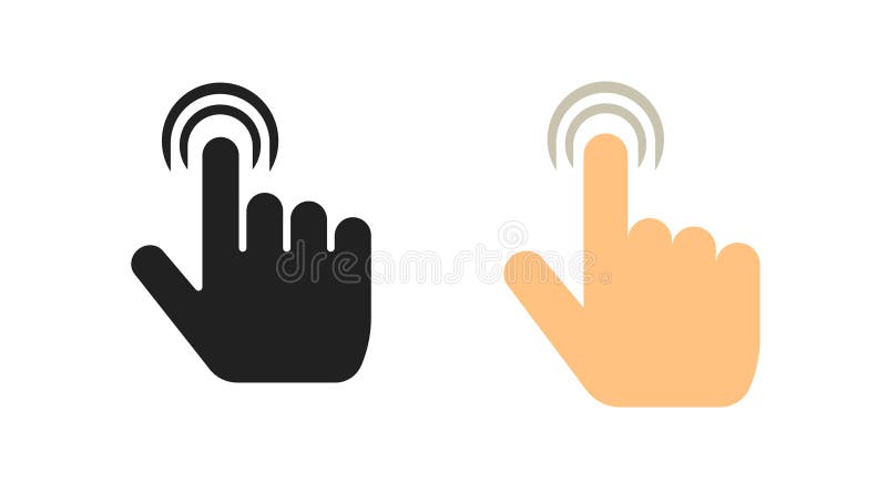 Hand Touch Icon Pointer Click Mouse Cursor Vector Simple Graphic ...