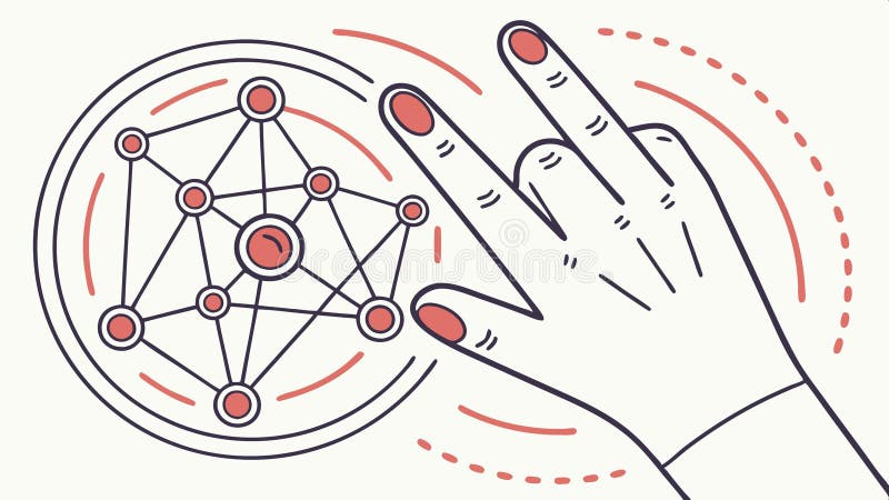 Hand with Touch Points, Interactive Technology Interface Vector Design ...