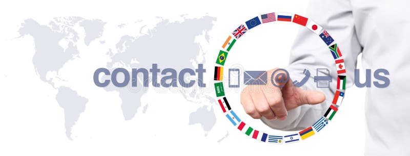 Contact Global Concept , Top View Desk with Headset, Computer an Stock ...