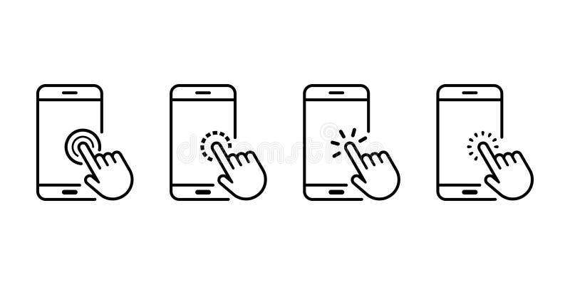 Hand Touch Screen Smartphone Icon. Click on the Smartphone Stock Vector ...