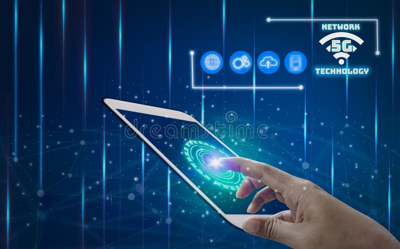 Hand Touch Screen Dashboard Graphic User InterfaceGUIdigital Hologram ...