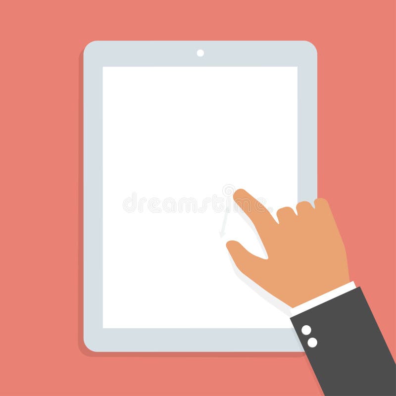 Hand touch screen tablet. stock vector. Illustration of display - 44500669