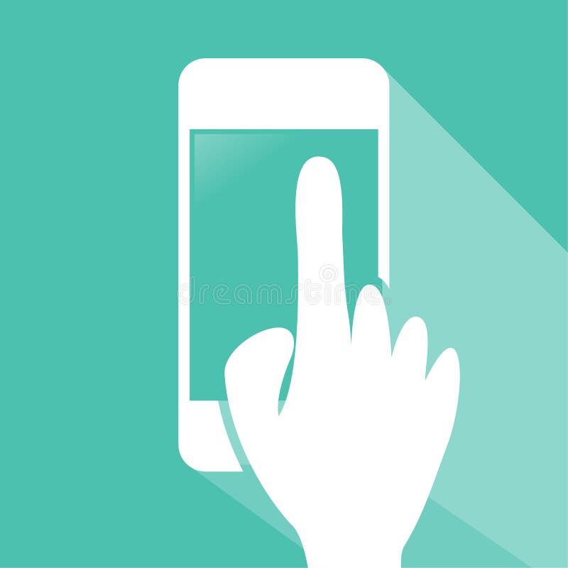 Hand Touch Smartphone icon stock illustration. Illustration of mobile ...