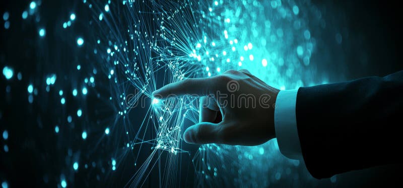 Hand Touch a Structure Global Fastest Data Network Connection, Internet ...