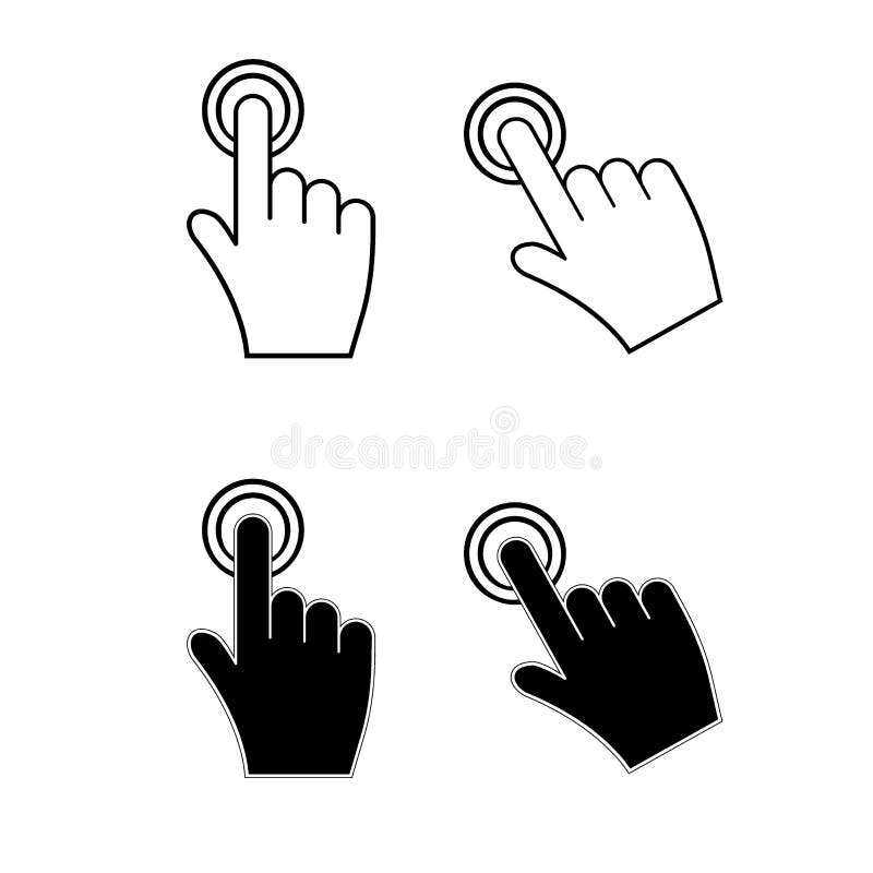 Hand Touch / Tap Gesture Line Art Vector Icon for Apps and Websites ...