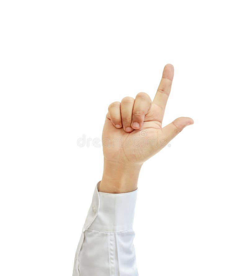 One Finger Pointing Up Hand Sign Stock Photo - Image of pointing, water ...
