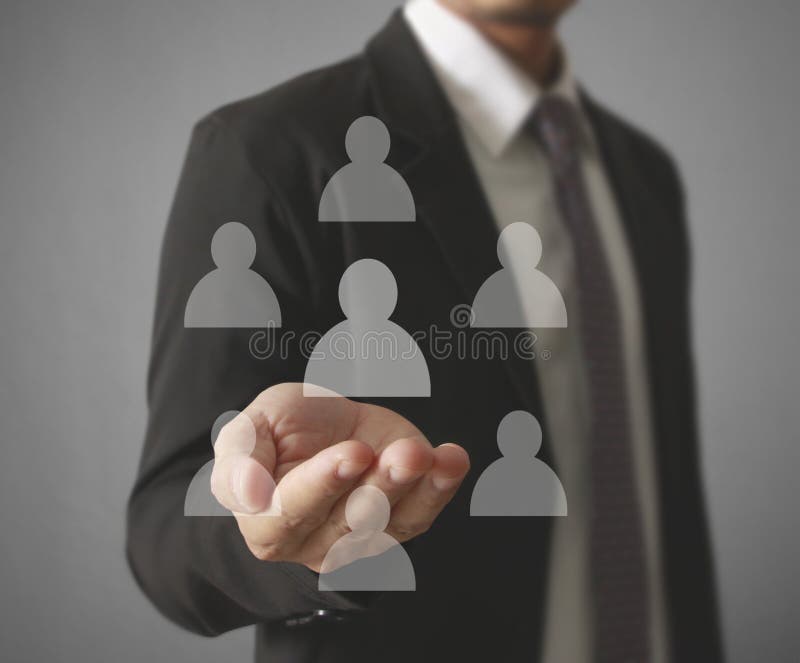 Hand Touch Virtual Icon of Social Network Stock Image - Image of ...