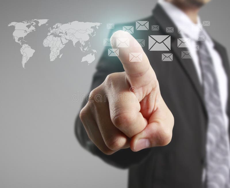 Hand Touch Virtual Icon Social Network Stock Illustration ...