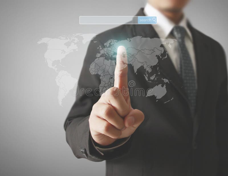 Hand Touch Virtual a Icon Social Network Stock Photo - Image of ...