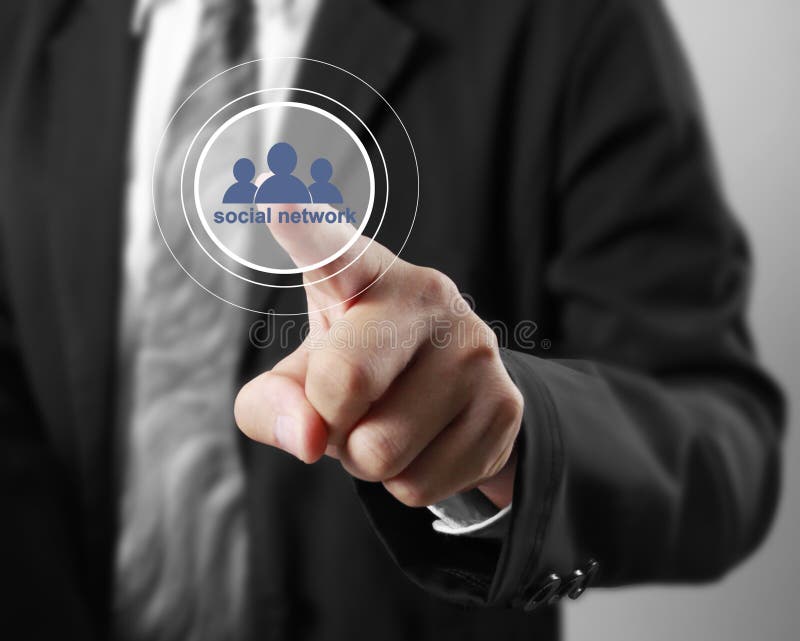 Hand Touch Virtual Icon Social Network Stock Illustration ...