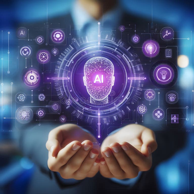 AI Text on Artificial Intelligence Digital Concept Stock Illustration ...