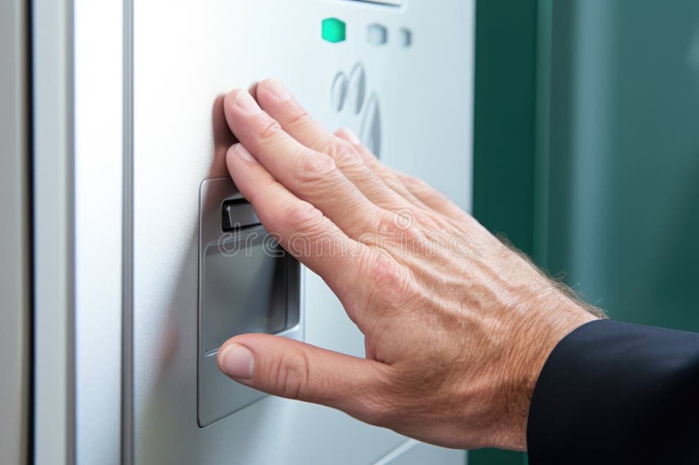 Hand Touching Braille on an Atm Machine Stock Illustration ...