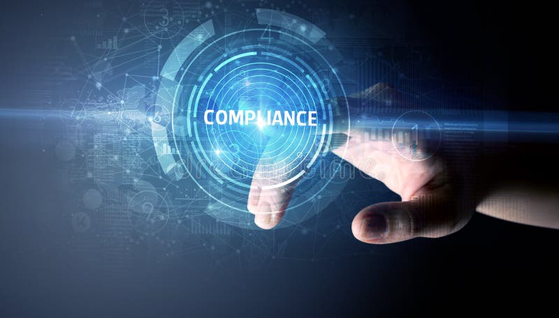 Hand Touching Business Concept Button Stock Image - Image of digital ...