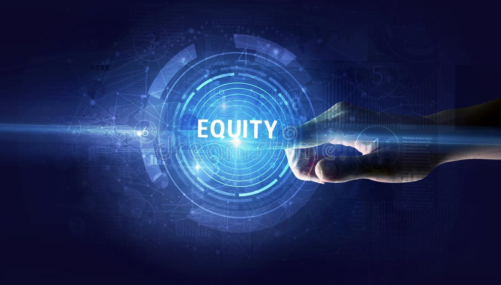 Hand Touching Business Concept Button Stock Image - Image of blue ...