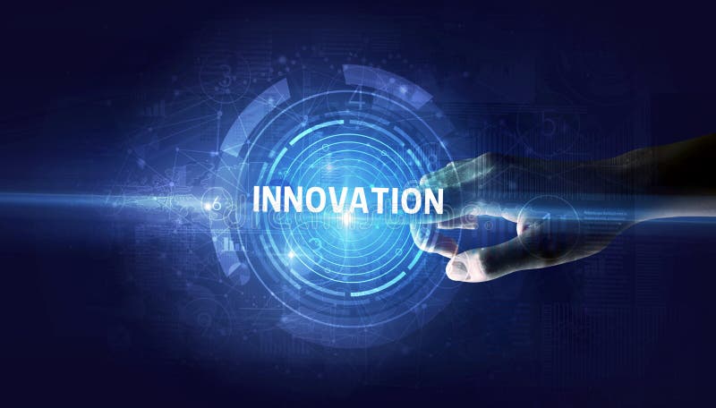 Hand Touching Business Concept Button Stock Image - Image of diagram ...