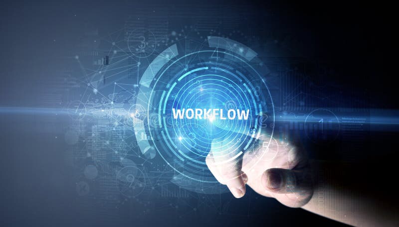 Hand Touching Business Concept Button Stock Image - Image of enter ...