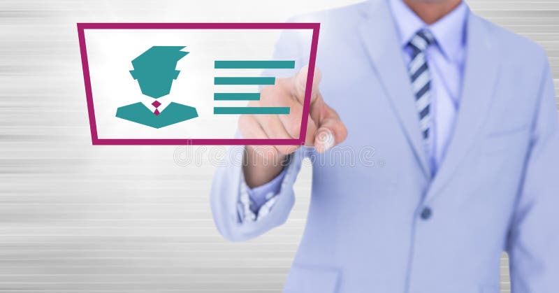 Hand Touching Businessman Identity Card Stock Image - Image of hand ...