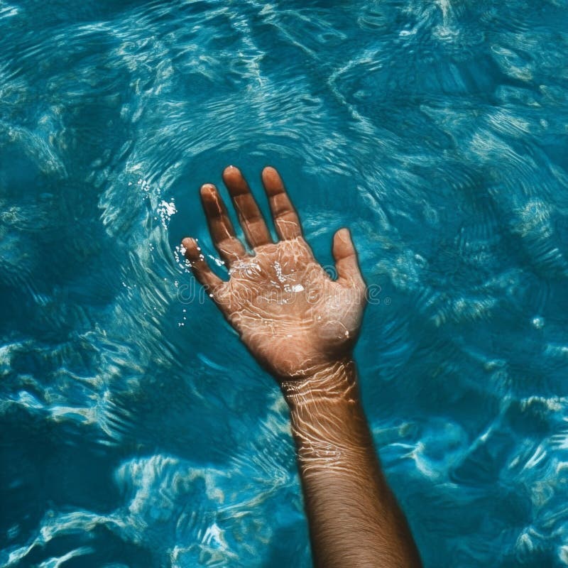 Hand Touching Clear Water Surface in Sunlight Stock Image - Image of ...