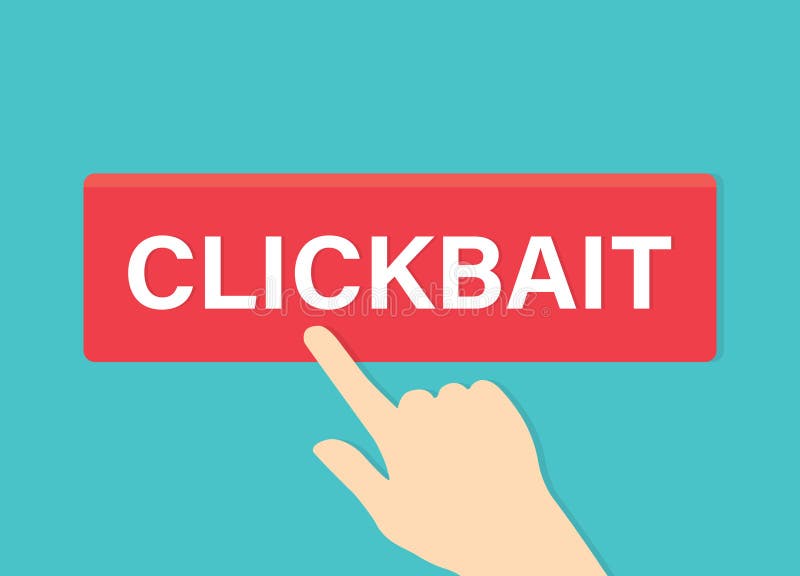 Hand Touching Clickbait Button Stock Vector - Illustration of device ...