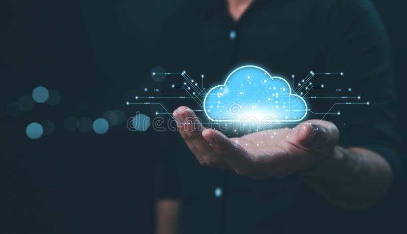 Hand Touching Cloud Computing with Download Sign, Cloud Computing ...