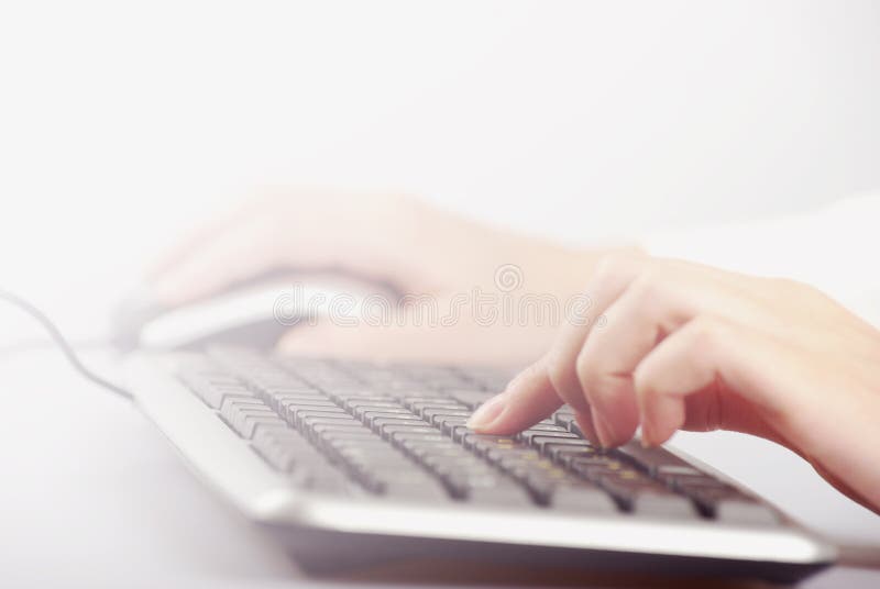 Hand Touching Computer Keys Stock Photo - Image of secretary, tool ...