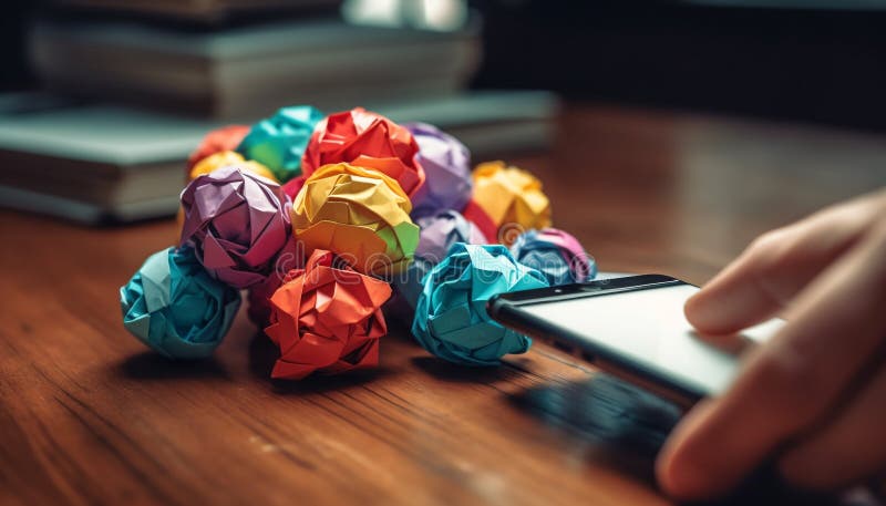 Hand Touching Crumpled Paper on Table, Inspiring Creativity and Ideas ...