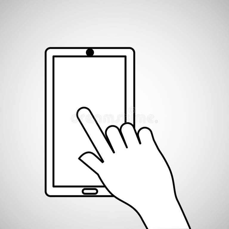 Hand touching design stock illustration. Illustration of graphic - 70204497