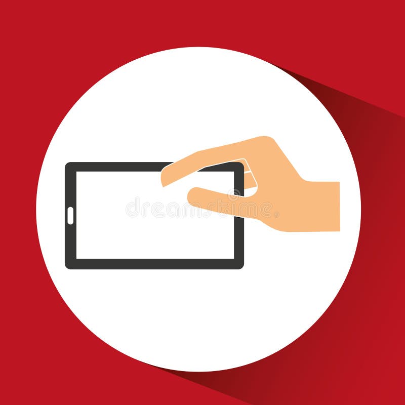 Hand touching design stock illustration. Illustration of isolated ...