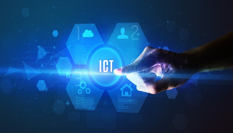 Hand Touching Digital Button Concept Stock Photo - Image of market ...