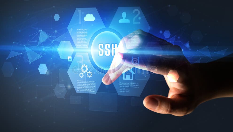 Hand Touching Digital Button Concept Stock Photo - Image of screen ...