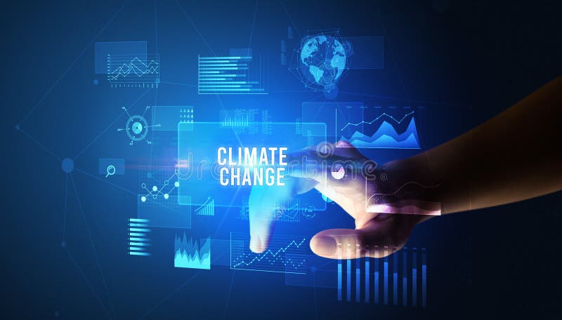 Hand Touching Digital Button, Modern Technology Concept Stock Image ...