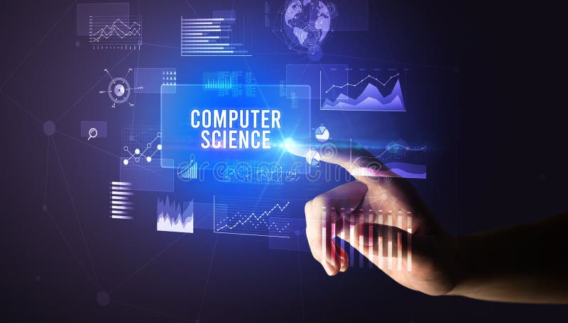 Hand Touching Digital Button, Modern Technology Concept Stock Image ...