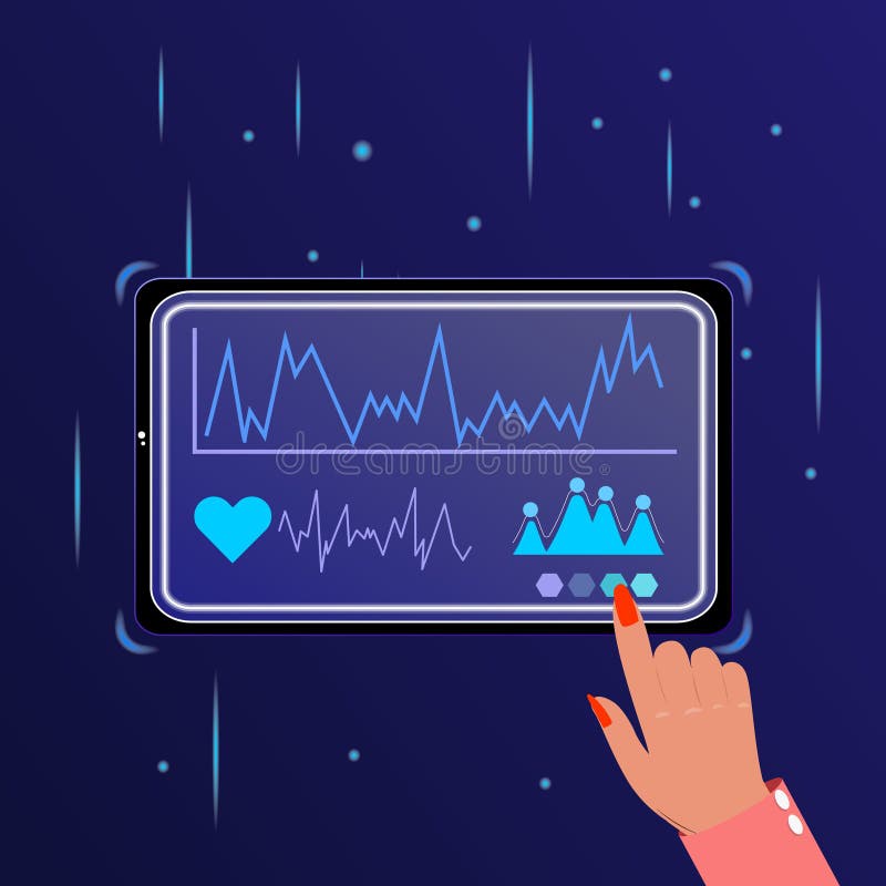 Medical Analytics Interface with Charts and Heartbeat Monitor Being ...