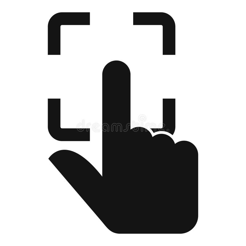 Hand Touching Digital Screen for Fingerprint Scanning Stock Vector ...