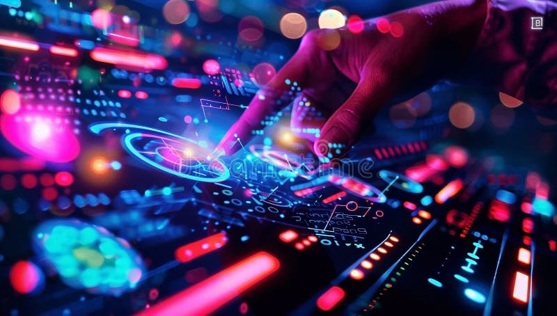 A Hand Touching Digital on a Screen, Software Developer, IoT, Big Data ...