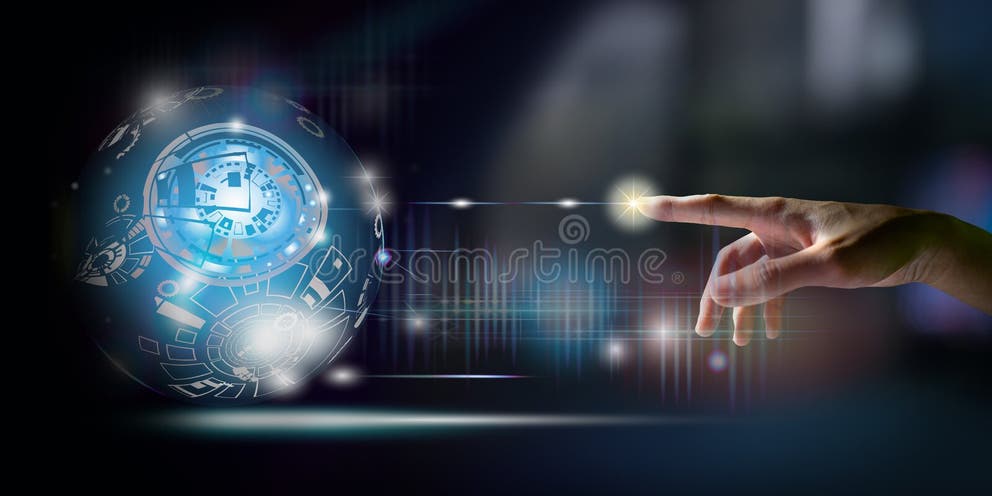 Hand Touching Digital Transformation Conceptual for Next Generation ...