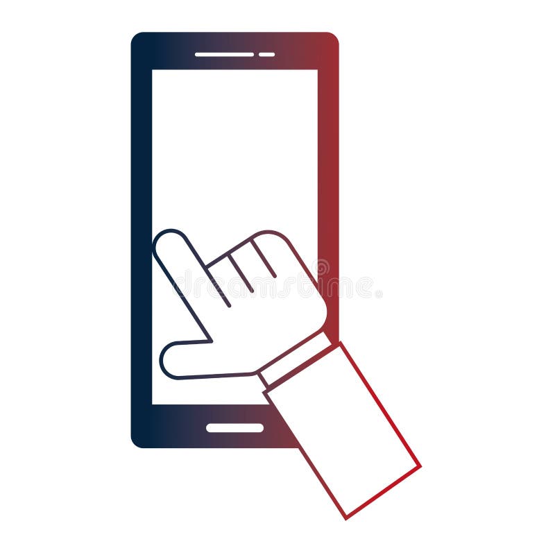Hand Touching Display Smartphone Stock Vector - Illustration of ...