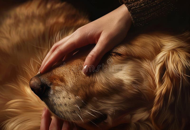 A Hand Touching a Dog& X27;s Face Stock Photo - Image of love, closeup ...