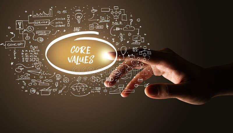 Hand Touching Hand Drawn Icons Stock Photo - Image of invest, sign ...