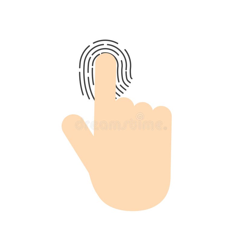 Hand Touching Fingerprint Biometric Security Stock Vector ...