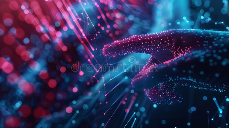 Hand Touching Network Dots Lines Ai Stock Photos - Free & Royalty-Free ...
