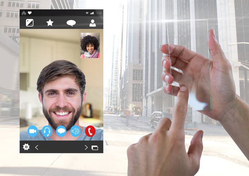 Woman and Girl Having a Video Call with Senior Couple on Digital Tablet ...