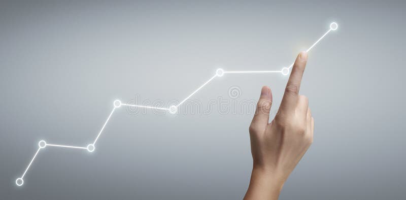 Hand Touching a Graphs of Financial Indicator Accounting Market Economy ...