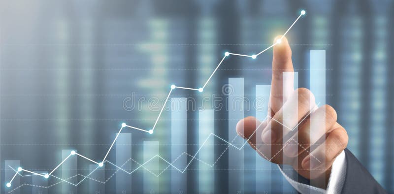 Hand Touching Graphs of Financial Indicator Market Analysis Chart Stock ...