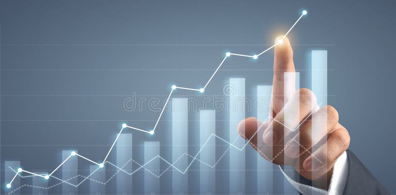 Hand Touching Graphs of Financial Indicator Market Analysis Chart Stock ...