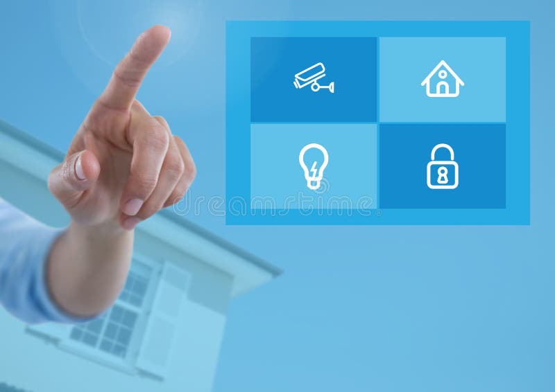 Man Touching a Home Insurance Concept on a Touch Screen Stock Image ...
